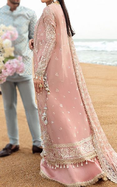 Afrozeh Oriental Pink Tissue Suit | Pakistani Embroidered Chiffon ...
