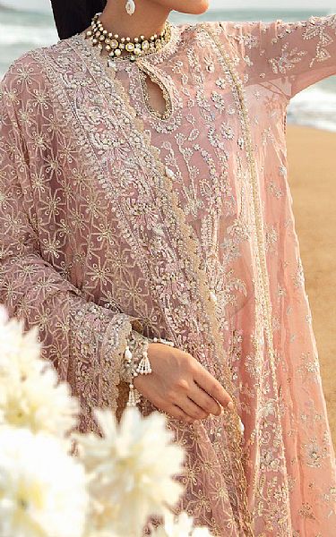 Afrozeh Oriental Pink Tissue Suit | Pakistani Embroidered Chiffon ...