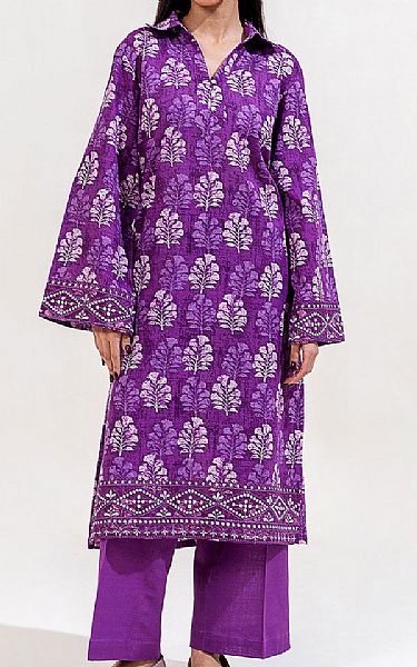 Beechtree Purple Khaddar Suit (2 Pcs) | Pakistani Winter Dresses